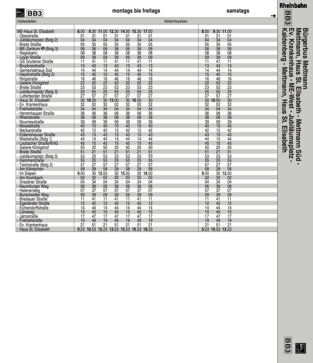 Fahrplan – BürgerBusVerein Mettmann e. V.